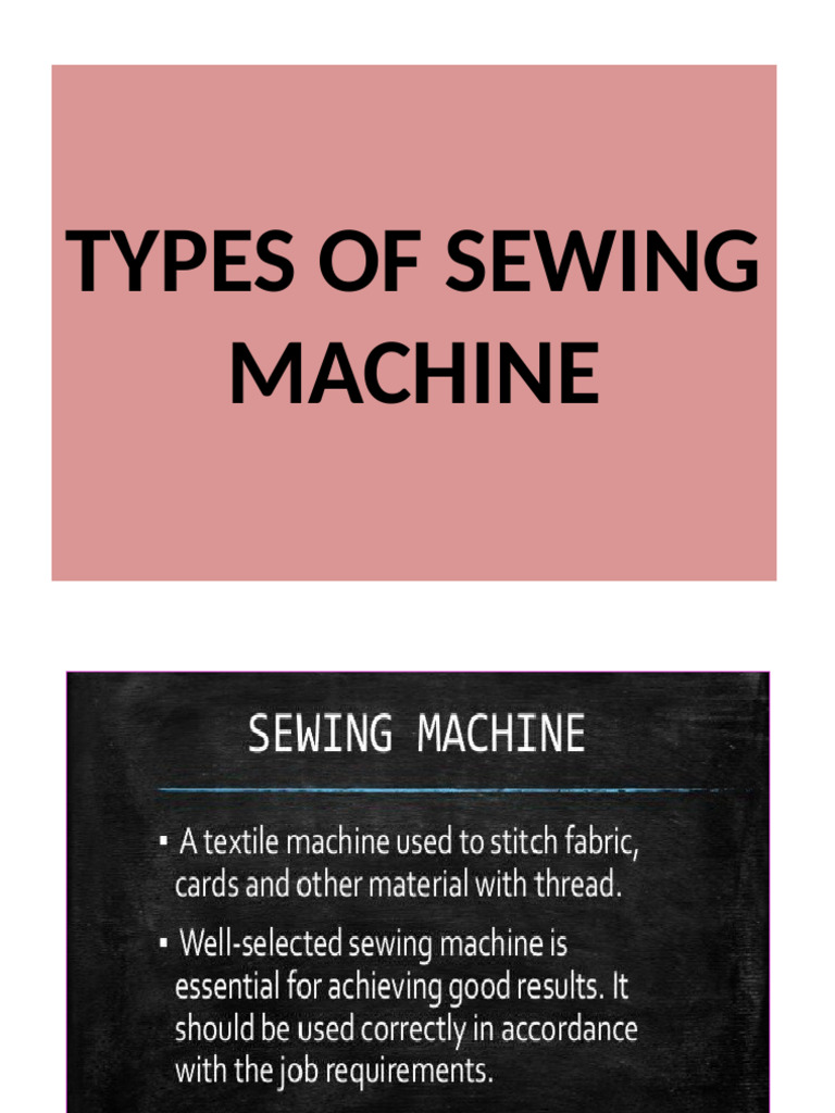 Types of Sewing Machine | PDF