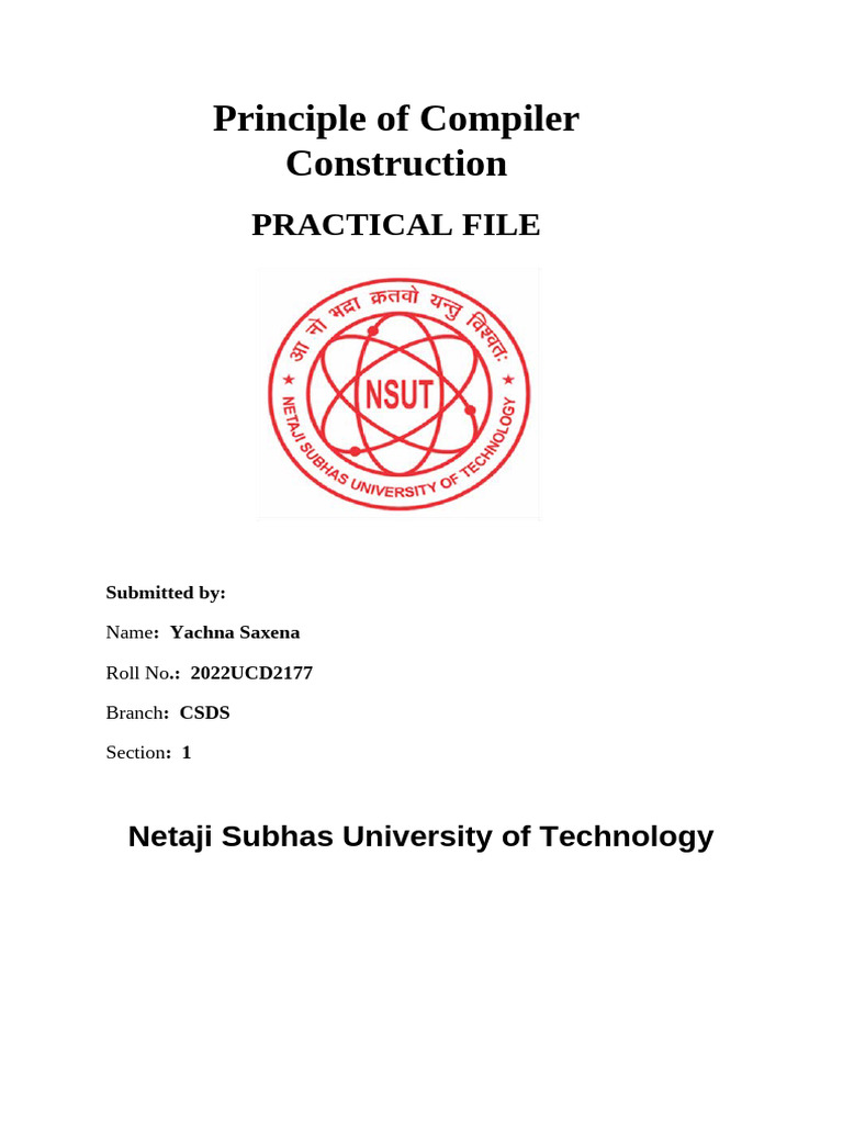 Principle of Compiler Construction BACKUP | PDF