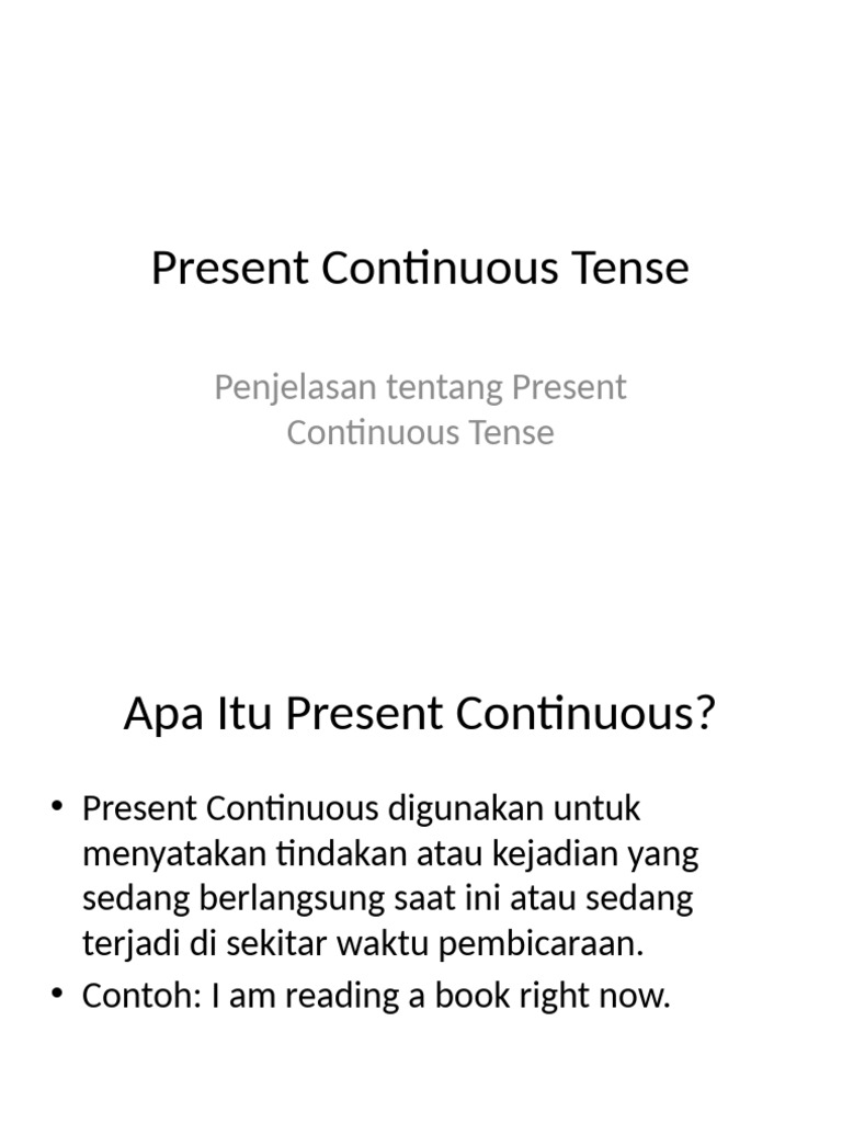 Present Continuous Tense | PDF