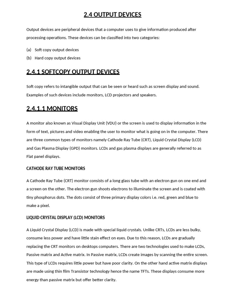 ICT - CHAPTER 2 | PDF | Computer Monitor | Printer (Computing)