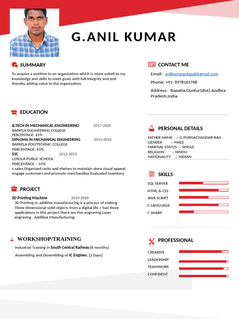 Anil Resume | PDF | Computing