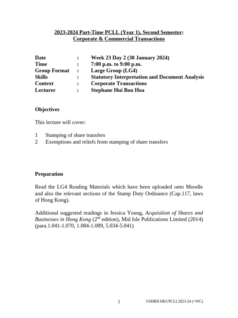 PT - CCT - LG4 (Outline) (FINAL) (v.1) (Mic) 15.12.23 | PDF | Private Law | Government Finances