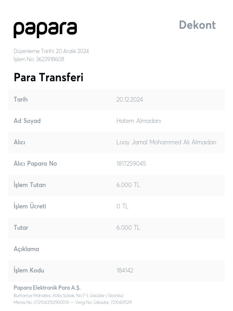 Dekont 3623918608 | PDF