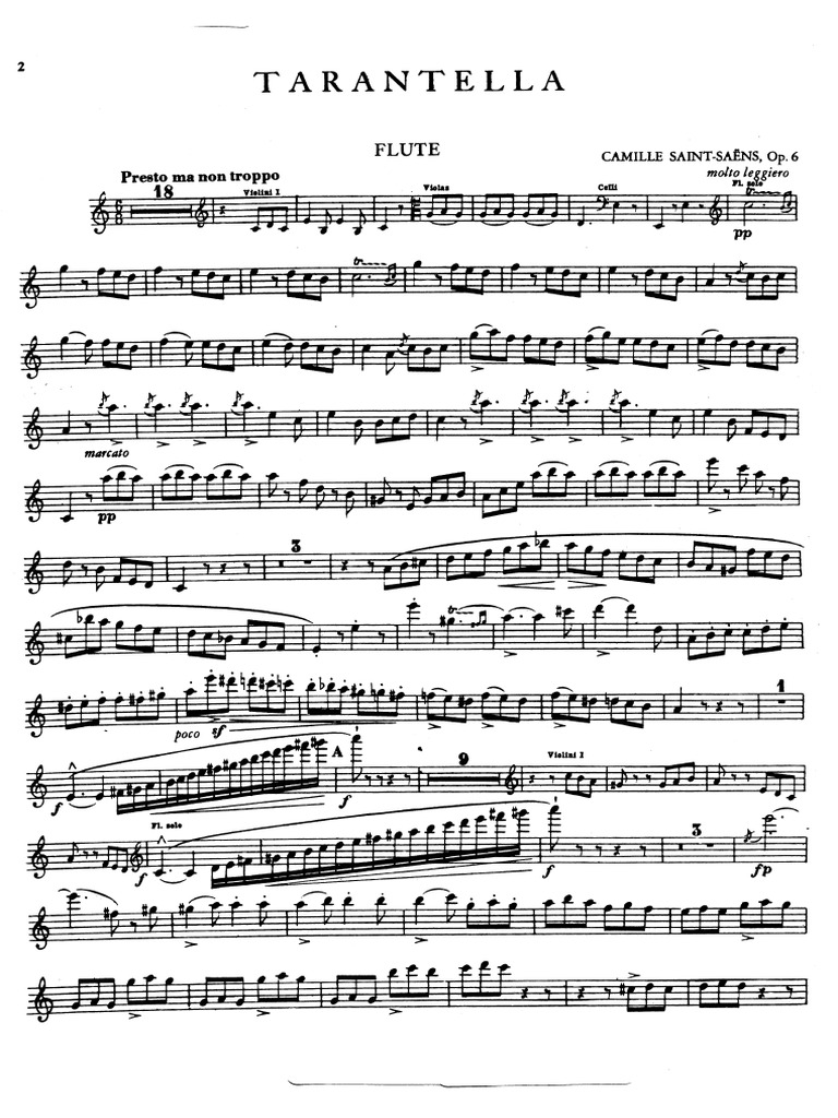 Saint-Saëns Camille - Op. 6 - Tarantelle | PDF