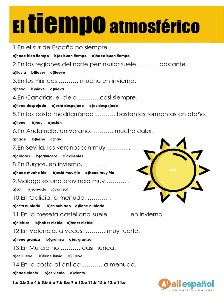 Clima en España: Respuestas y Ejemplos | PDF