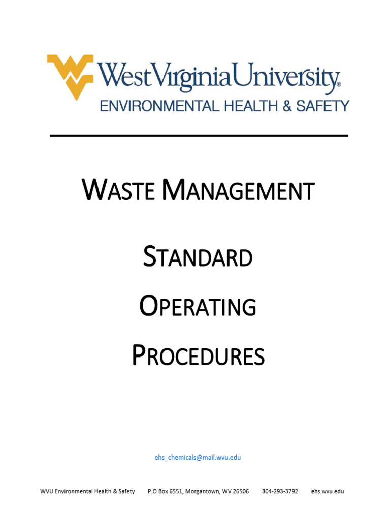 Waste Management SOP for WVU | PDF | Waste | Hazardous Waste