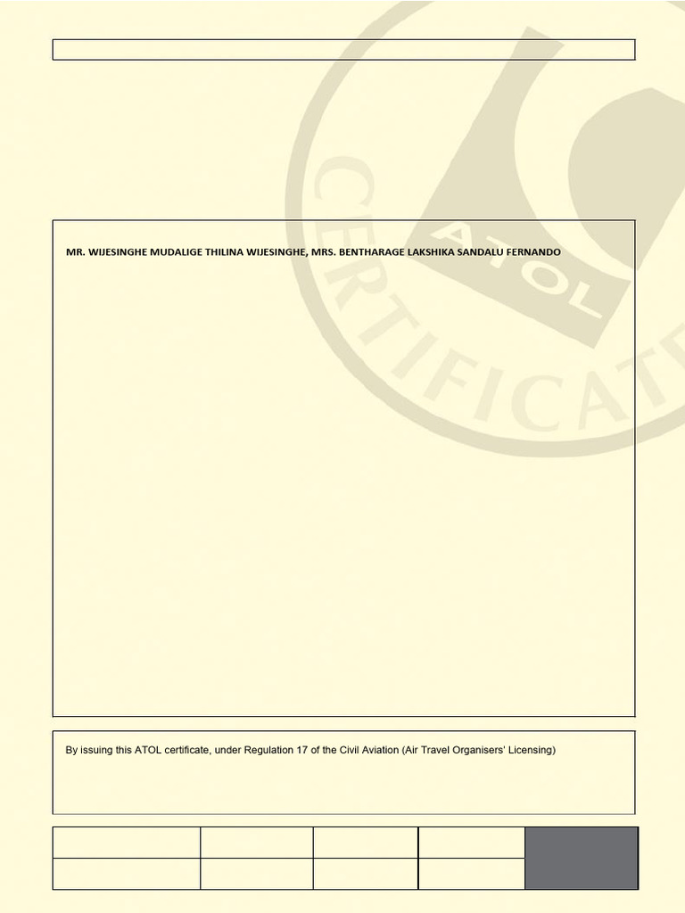 ATOL-Certificate Flight & Payment Protection | PDF | Aviation