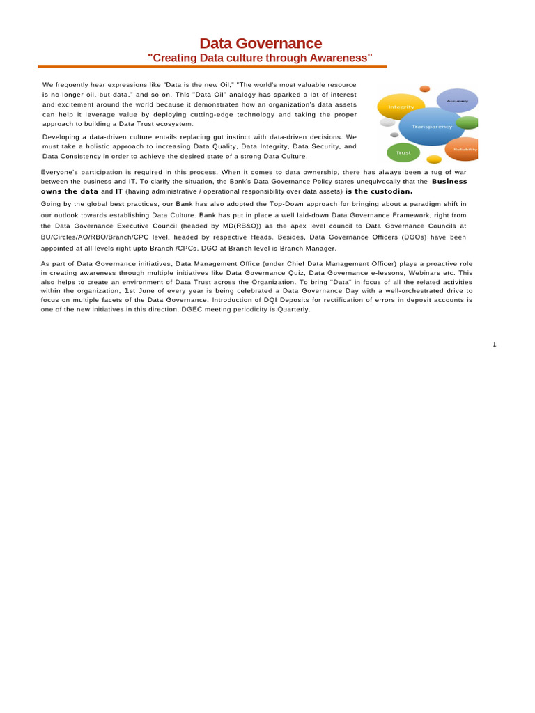 data governance | PDF | Data Quality | Information Science