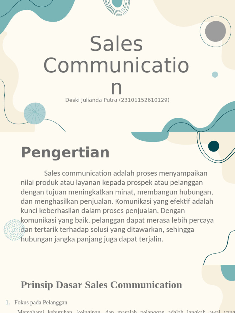 Sales Communication | PDF