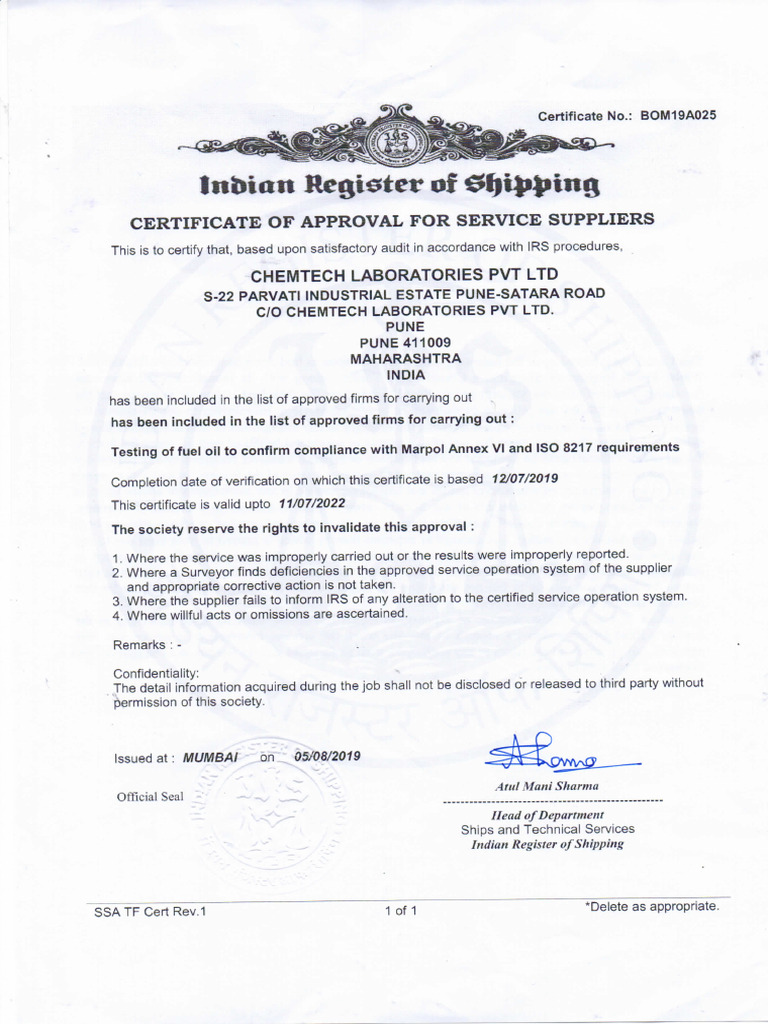 IRS Certificate | PDF