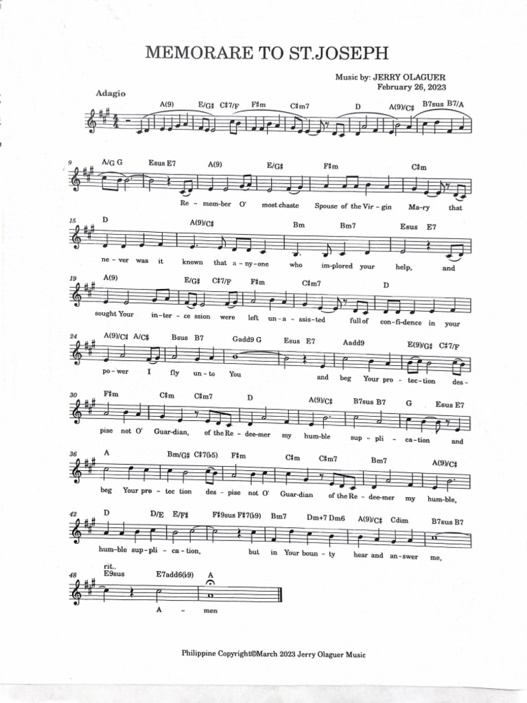 Memorare To ST Joseph Lyrics | PDF
