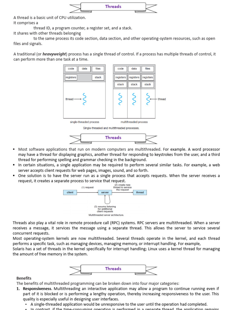 Unit 4 | PDF | Thread (Computing) | Process (Computing)