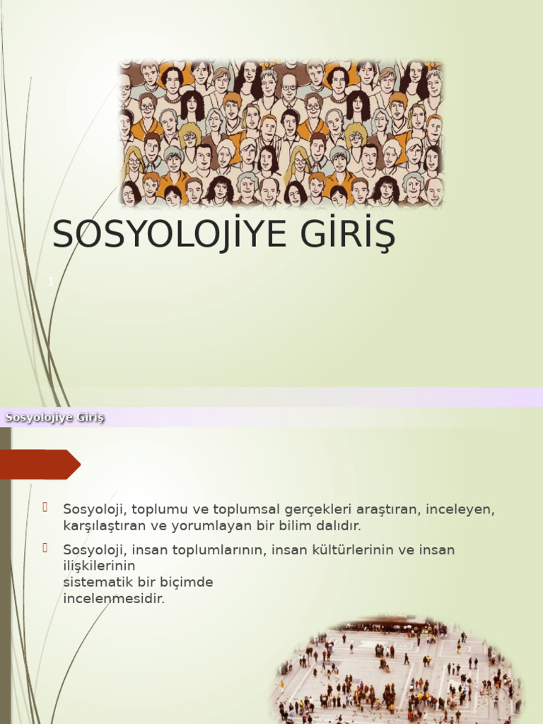 1 Sosyolojiye Giris | PDF