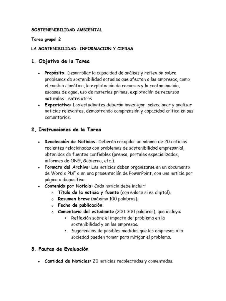 Tarea Grupal 2 | PDF | Sustentabilidad