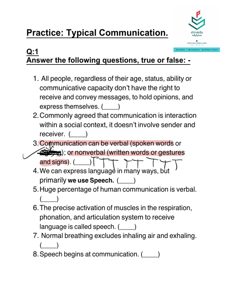 Typical Communication Quiz | PDF