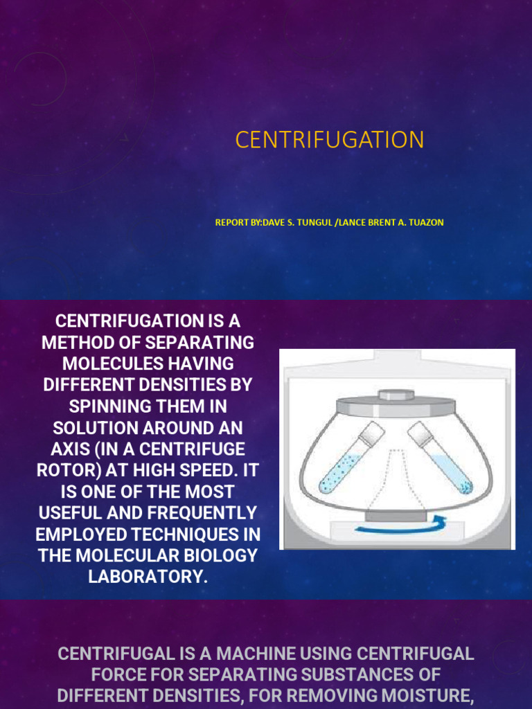 Centrifugation Techniques in Labs | PDF