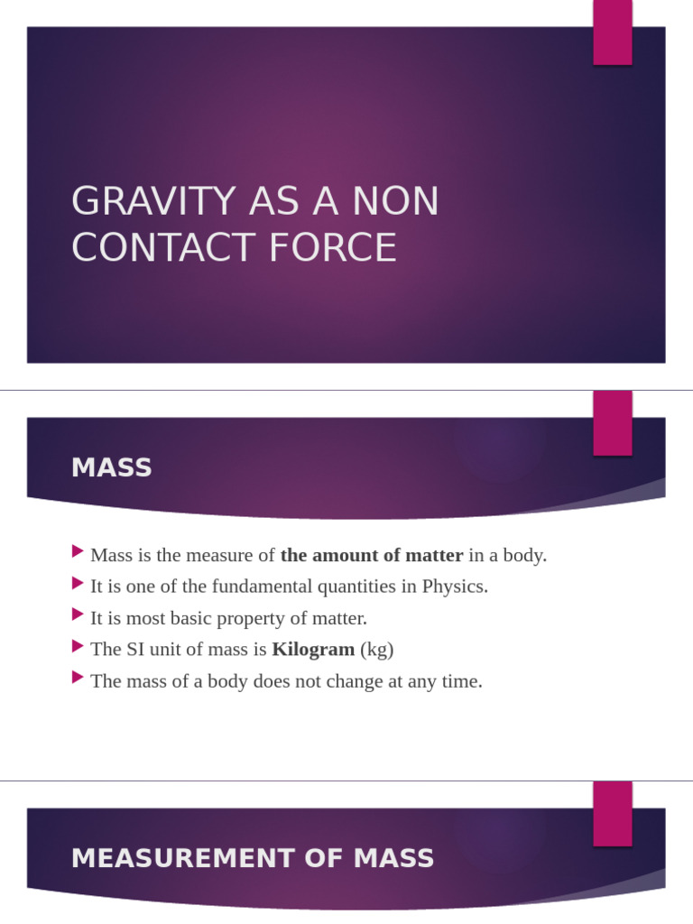 Understanding Gravity as a Non-Contact Force | PDF | Force | Weight