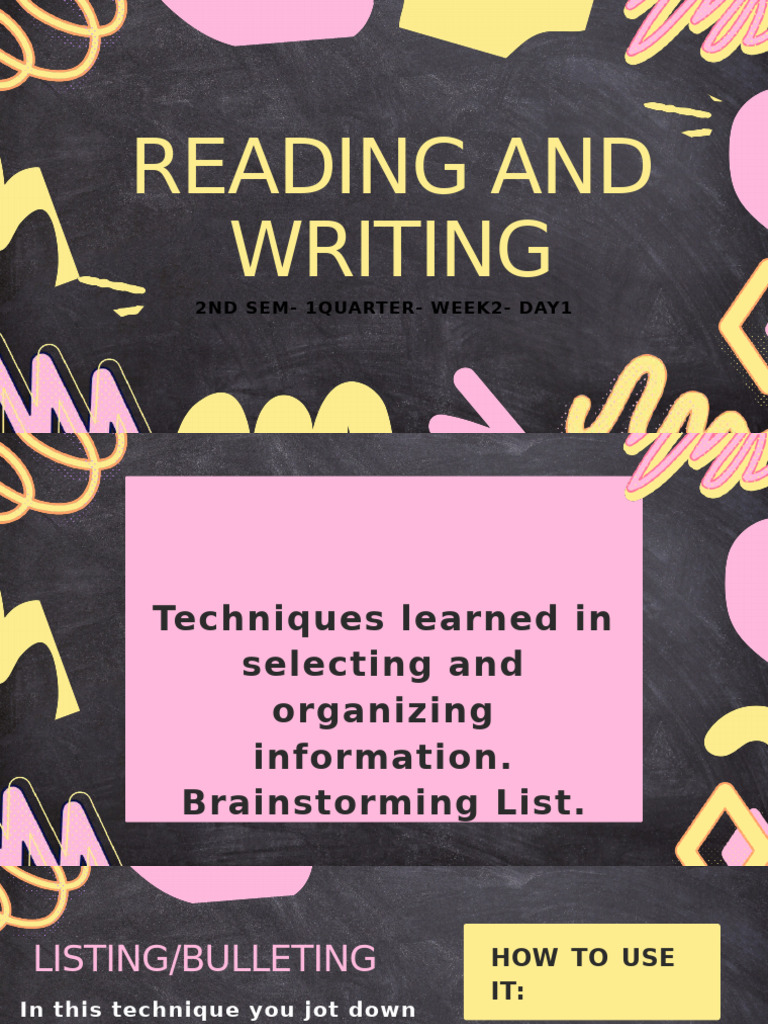 Group 1 Reading and Writing | PDF | Brainstorming | Reading Comprehension