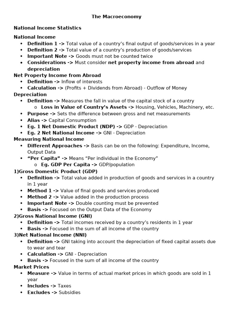 Unit 4 - Macroeconomy AS Economics | PDF | Cost Of Living | Measures Of ...