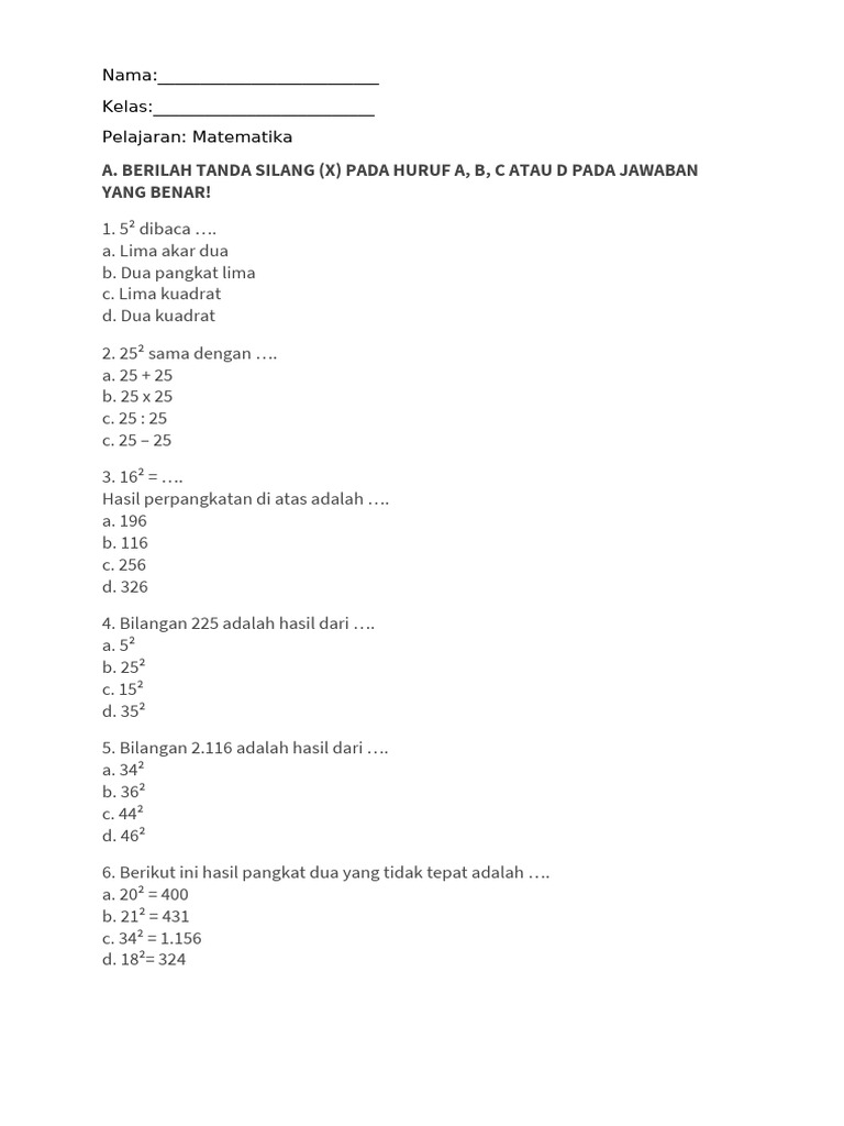 Akar Pangkat 3 Dan Pangkat 3 Kelas 5 | PDF