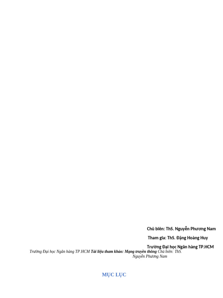 Tltk Mạng Máy Tính & Truyền Thông - Ths Nguyễn Phương Nam | PDF