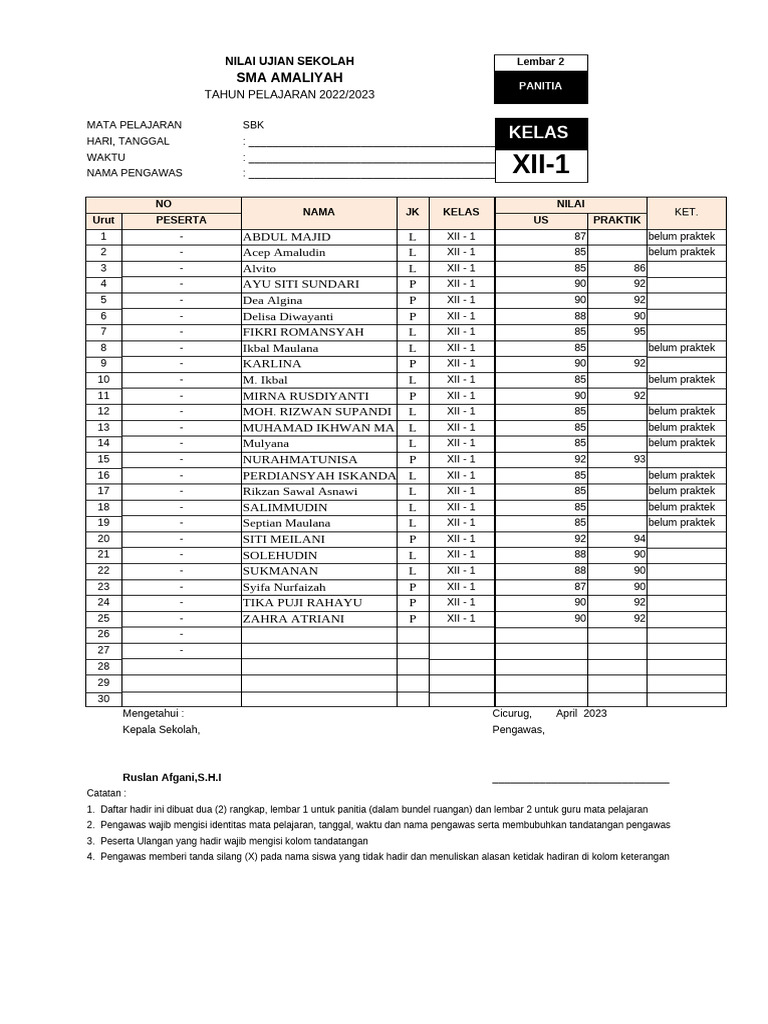 Aplikasi Katrol Nilai SBK | PDF