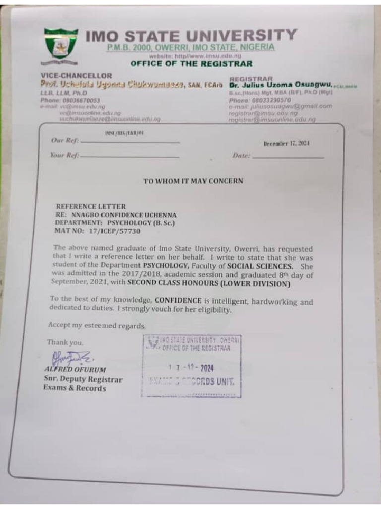 Reference Letter Pdf