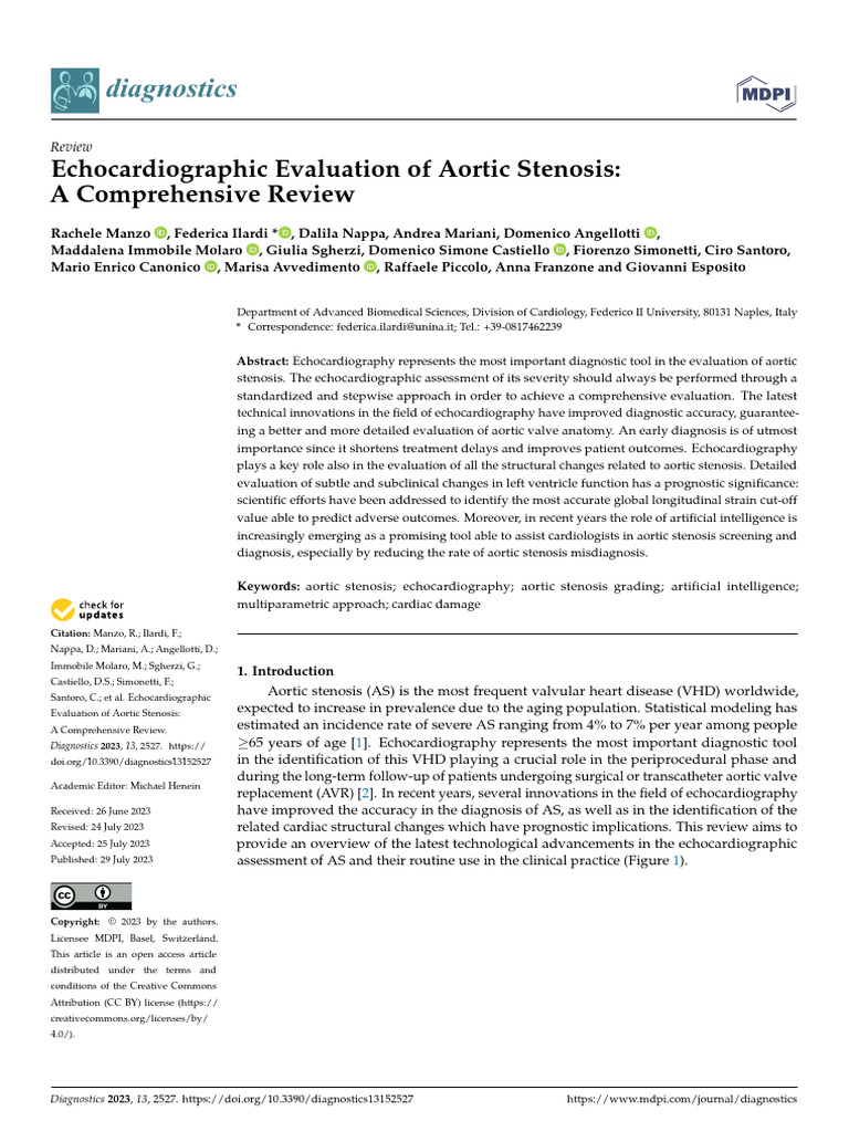 Aortic Stenosis echocardiographic evaluation | PDF | Heart Valve ...