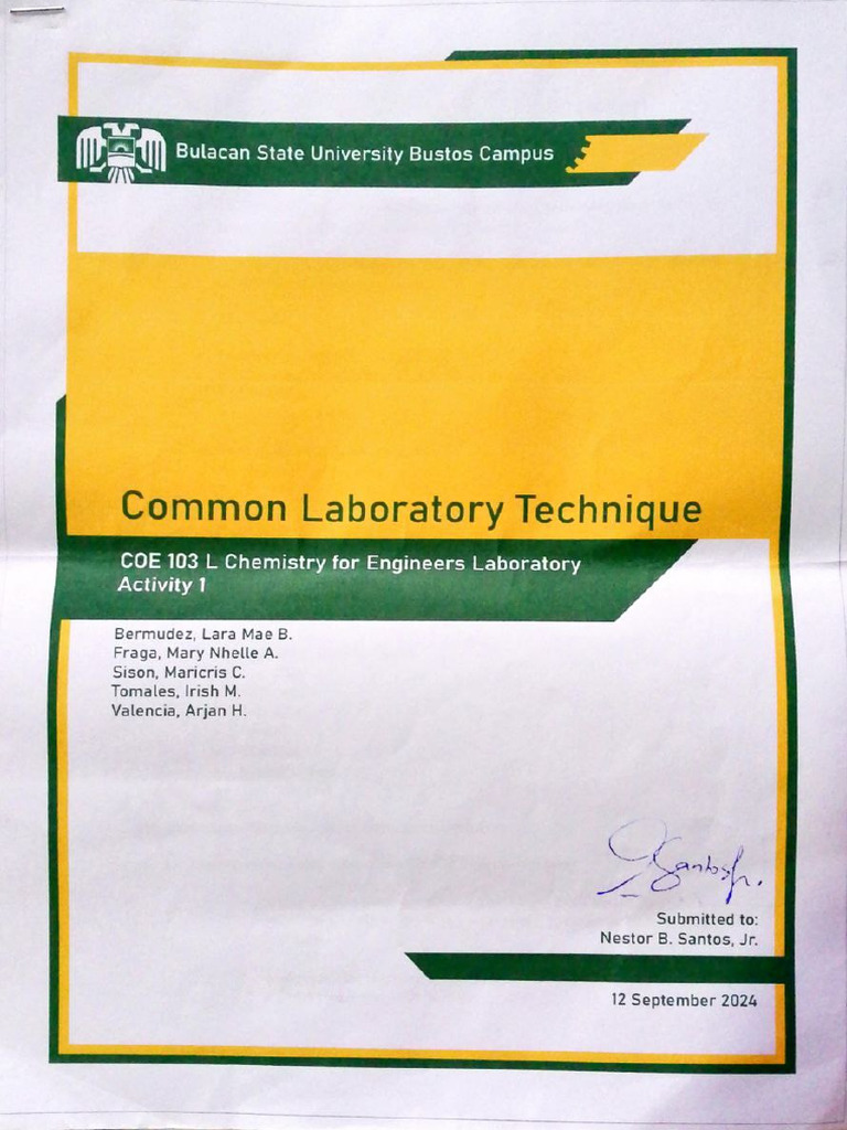 Chem Lab Front | PDF
