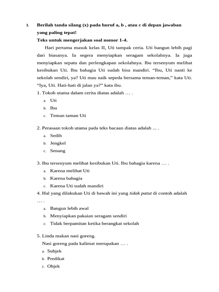 Kisi-Kisi Bindo | PDF