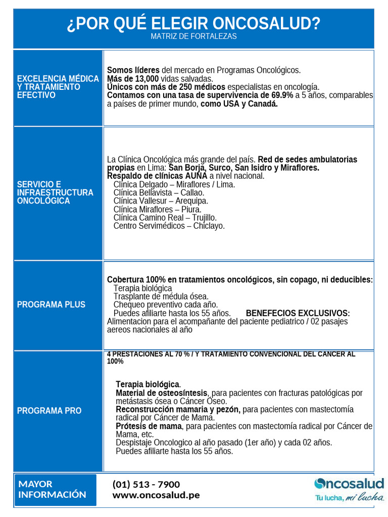 Matriz de Fortalezas ONCO | PDF