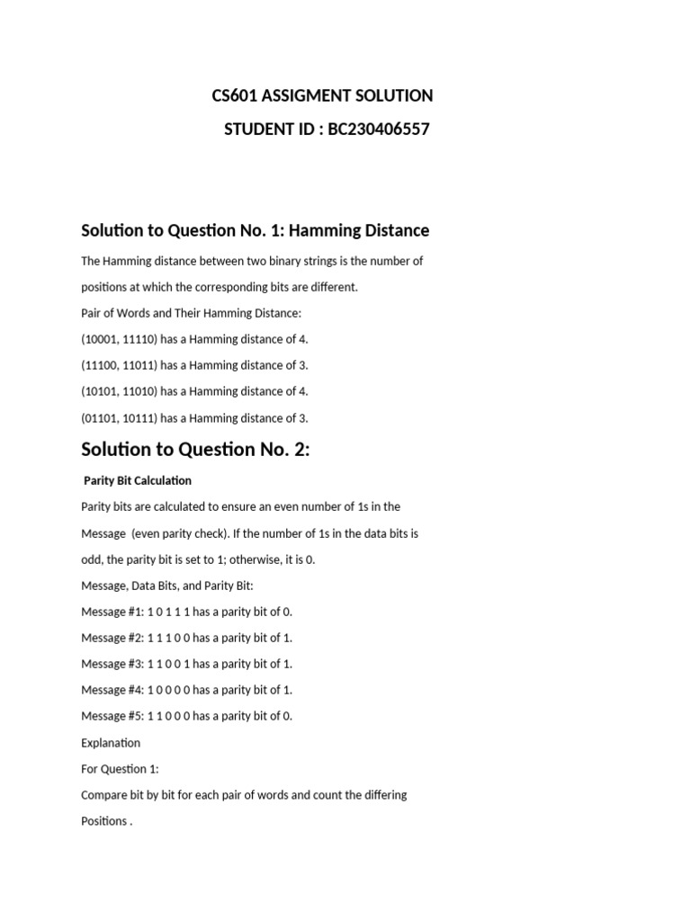 CS601 Assigment Solution | PDF