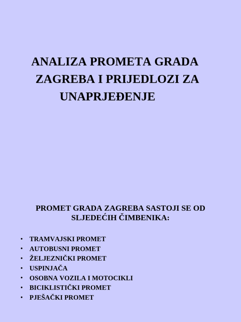 Promet Grada Zagreba!!!!! | PDF