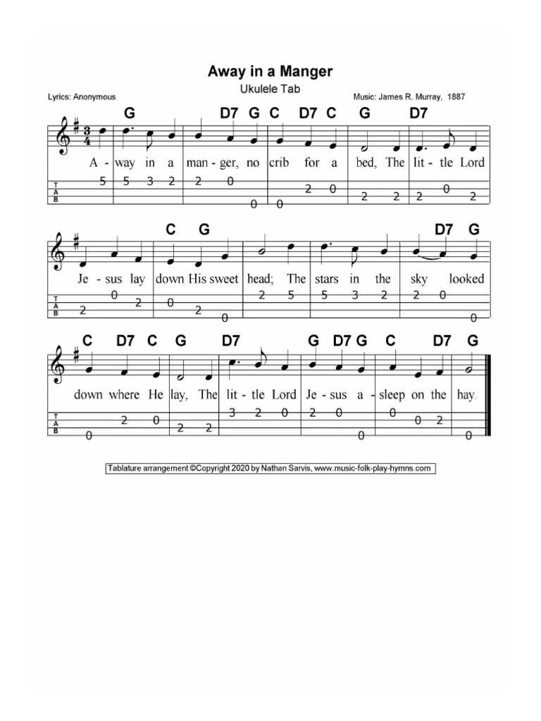 Away+in+a+Manger+UKULELE (1) | PDF