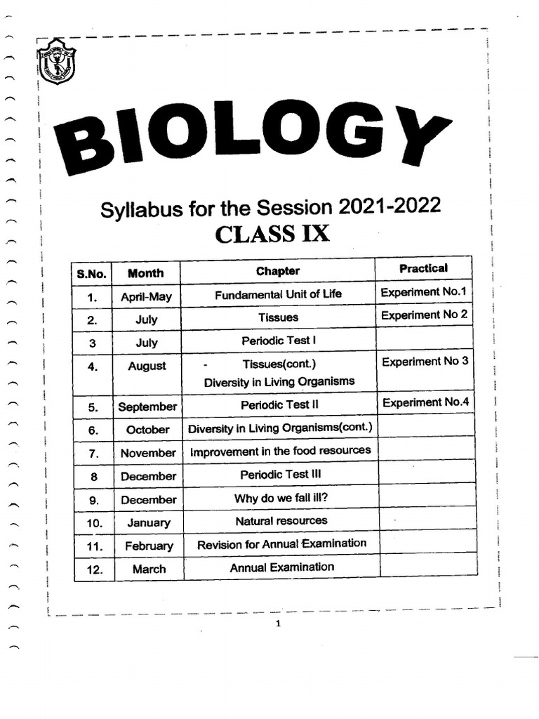 Class XI Biology | PDF