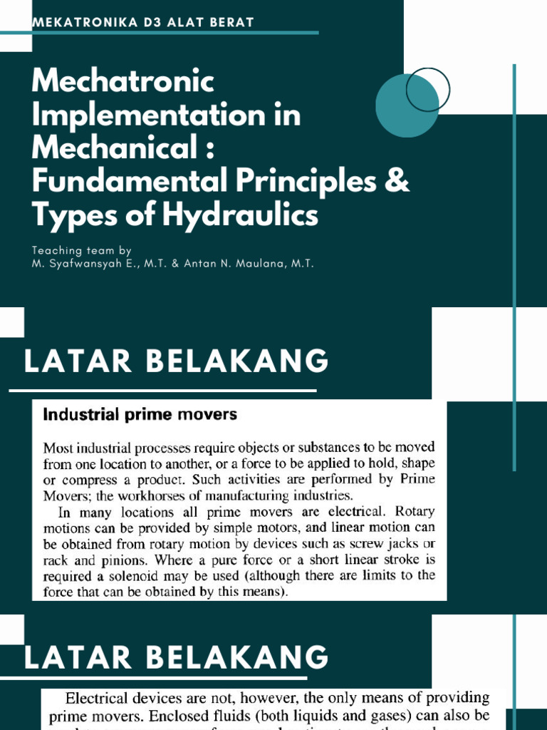 Hydraulics As An Implementation of Mechatronic | PDF