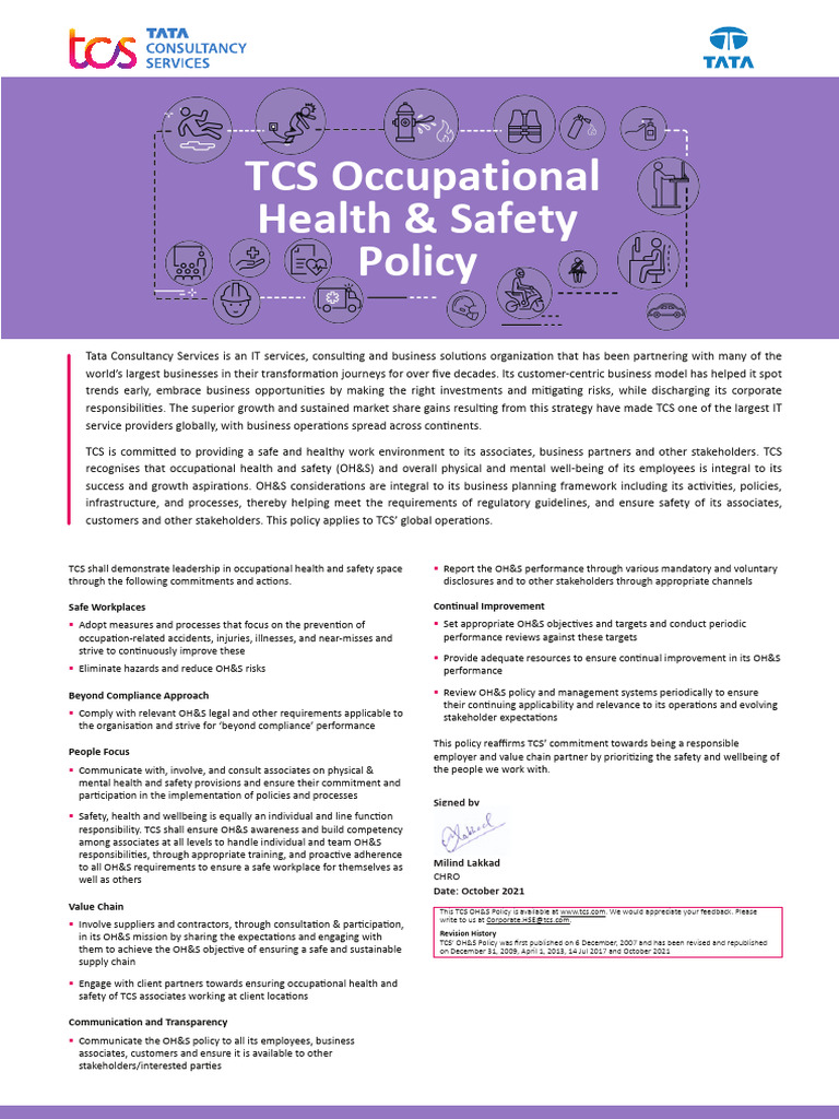 Occupational Health Safety Policy | PDF | Occupational Safety And Health | Business