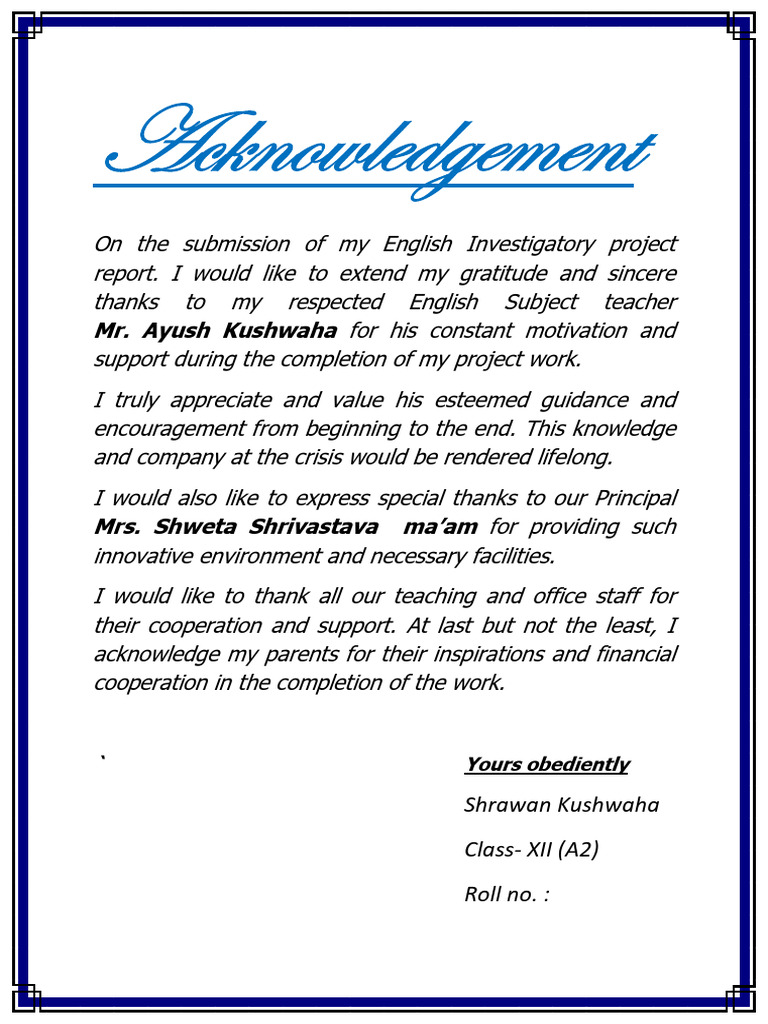 Shrawan Acknowledgement English | PDF