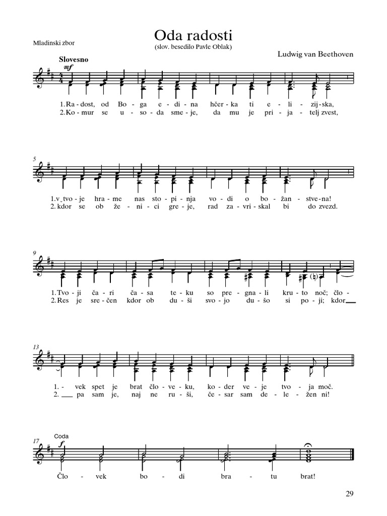 Oda Radosti Mladinski Zbor | PDF