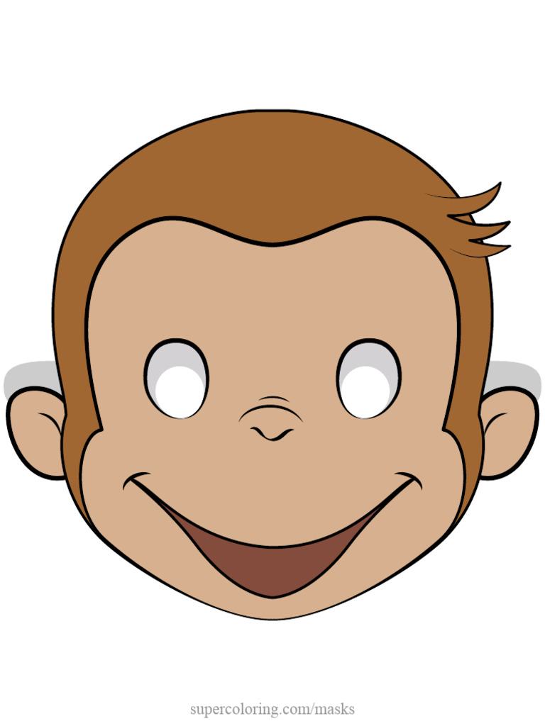 Curious George Mask Colored Template Paper Craft | PDF