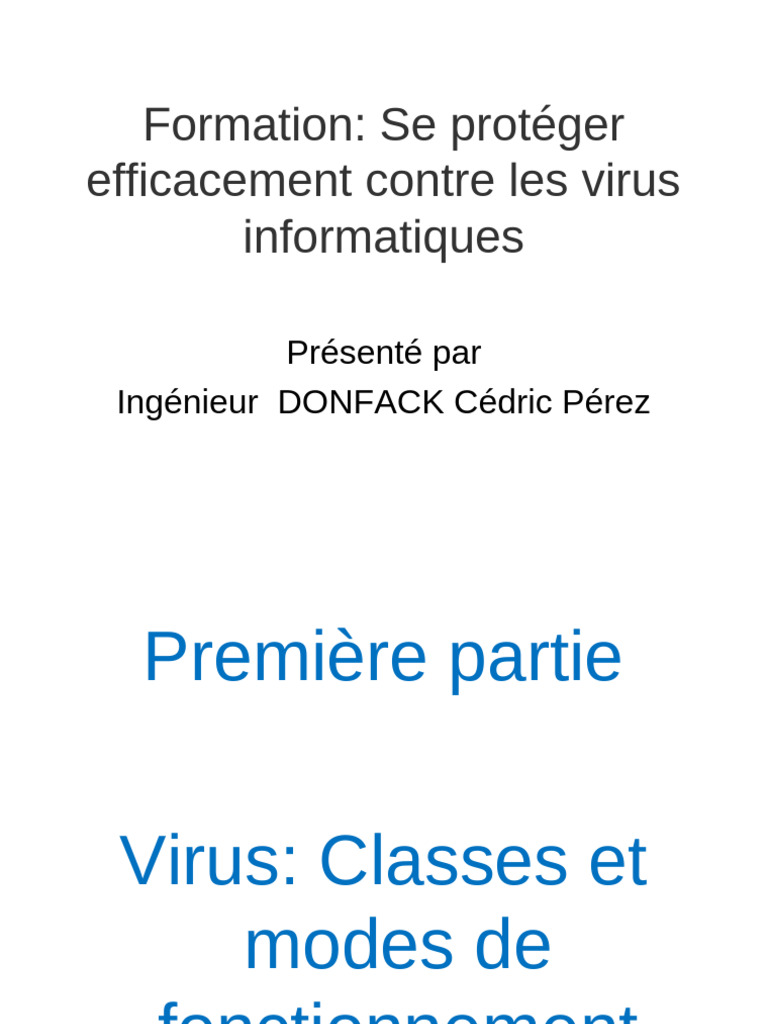 Protection contre les virus informatiques | PDF | Virus informatique ...