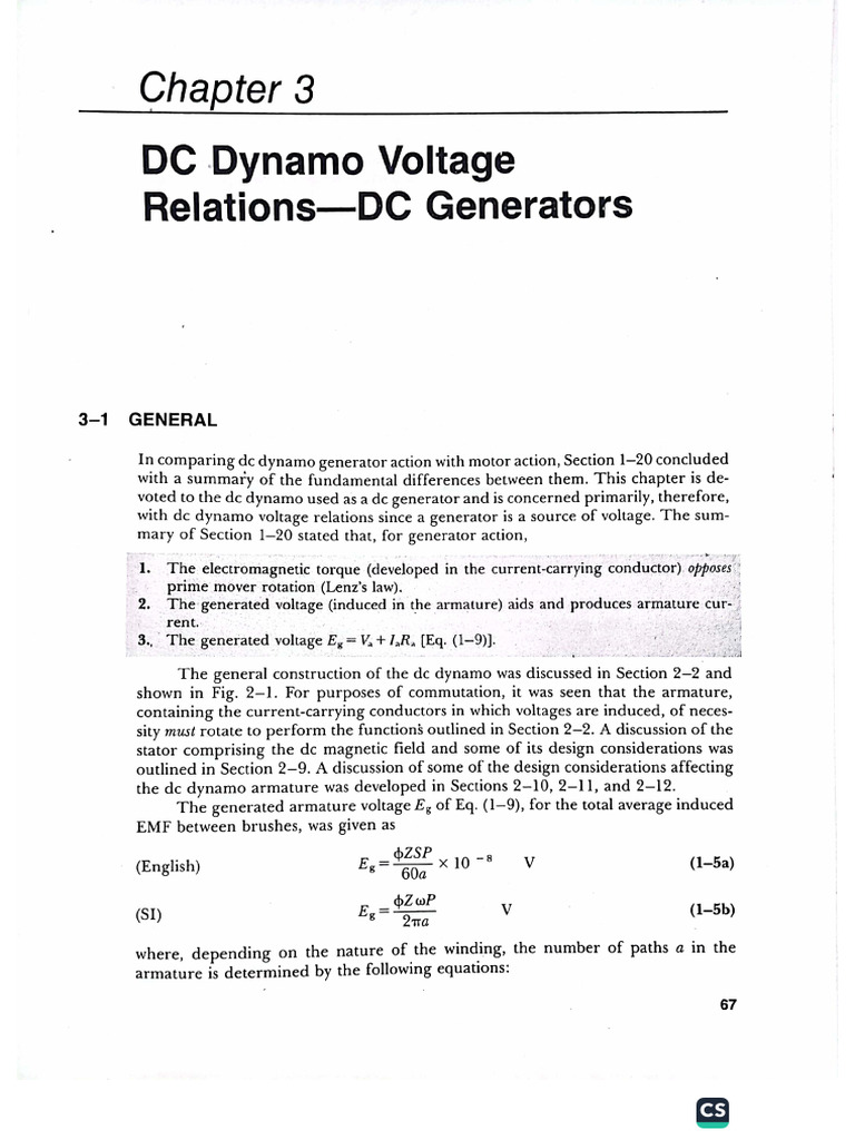 Chapter 3 DC Dynamo Voltage Relations - DC Generators (Irving L. Kosow ...