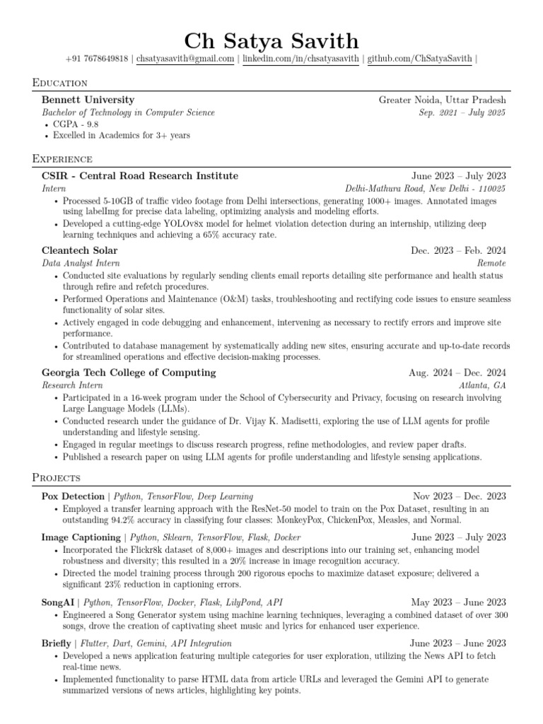 Resume_Satya | PDF | Python (Programming Language) | Computing