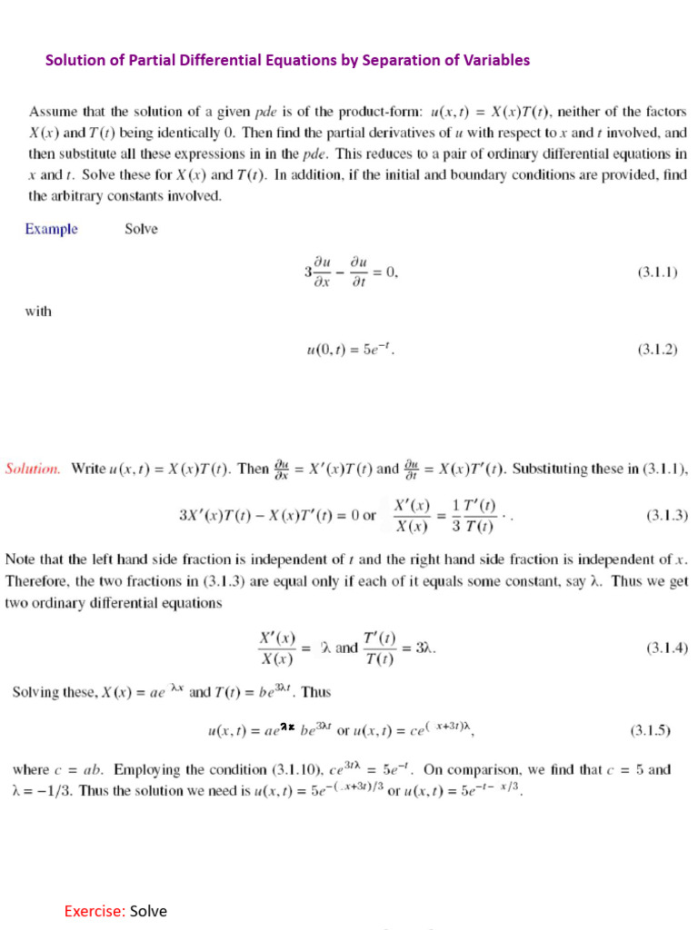 Module 2-8.2 Methodofseparationofvariables | PDF