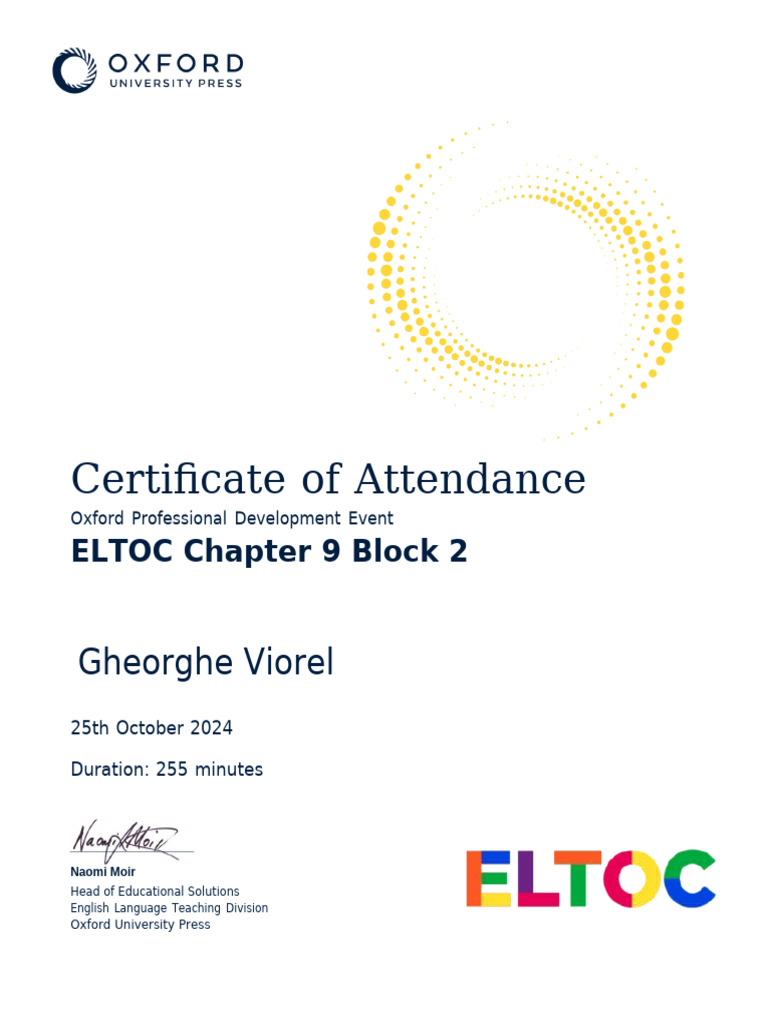 ELT Professional Development Cert | PDF