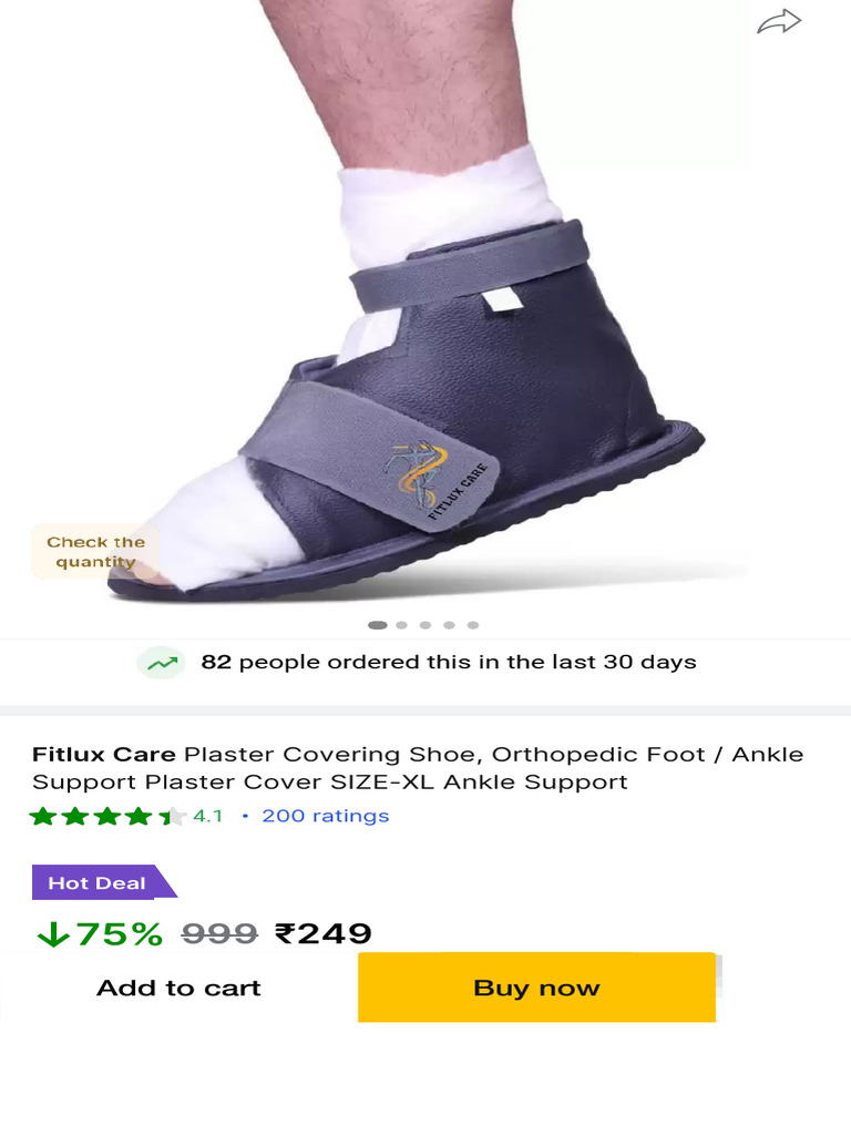 Fitlux Care Cast Shoe For Foot Plaster & Orthopedic Ankle Support ...