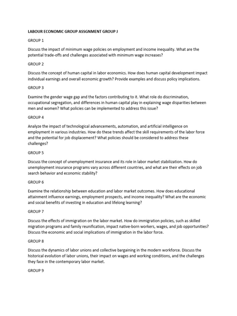 LABOUR ECONOMIC Questions | PDF | Labour Economics | Employment