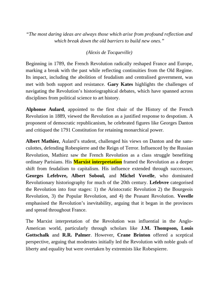 Historiography of the French Revolution | PDF | French Revolution ...