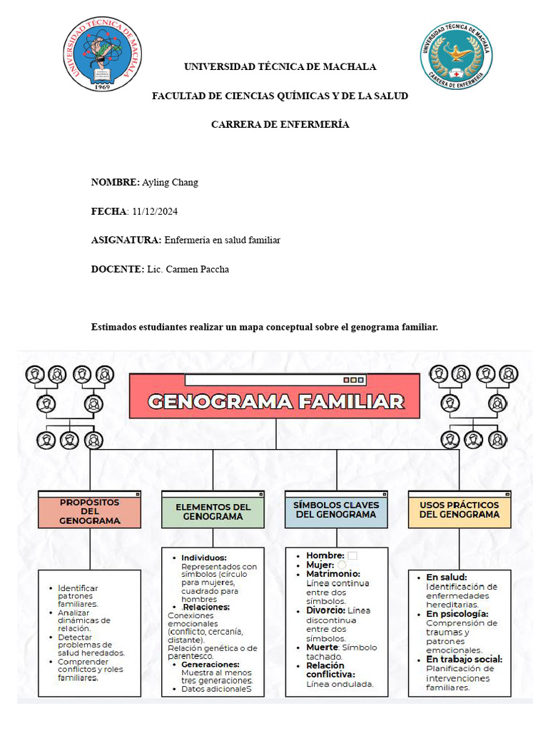 Mapa Conceptual del Genograma Familiar | PDF