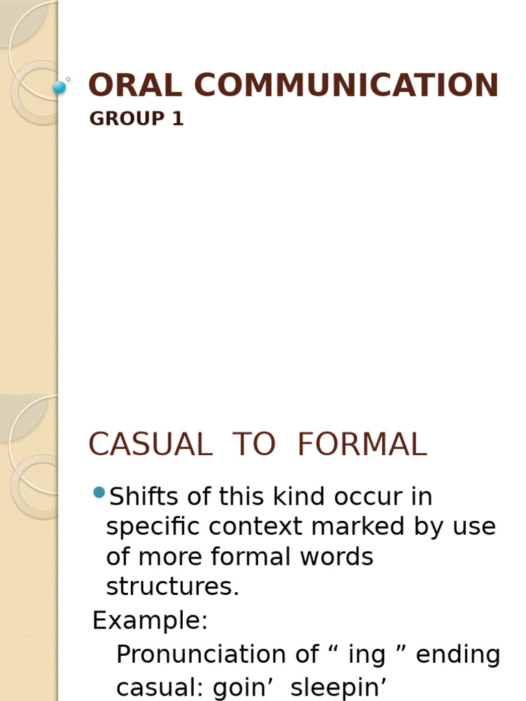 Oral Communication | PDF